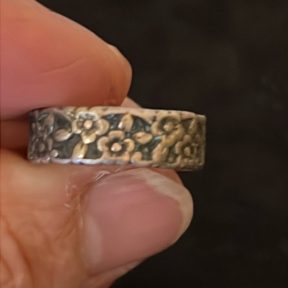Sterling | Jewelry | Antique Sterling Marked Silver Floral Pattern Ring ...